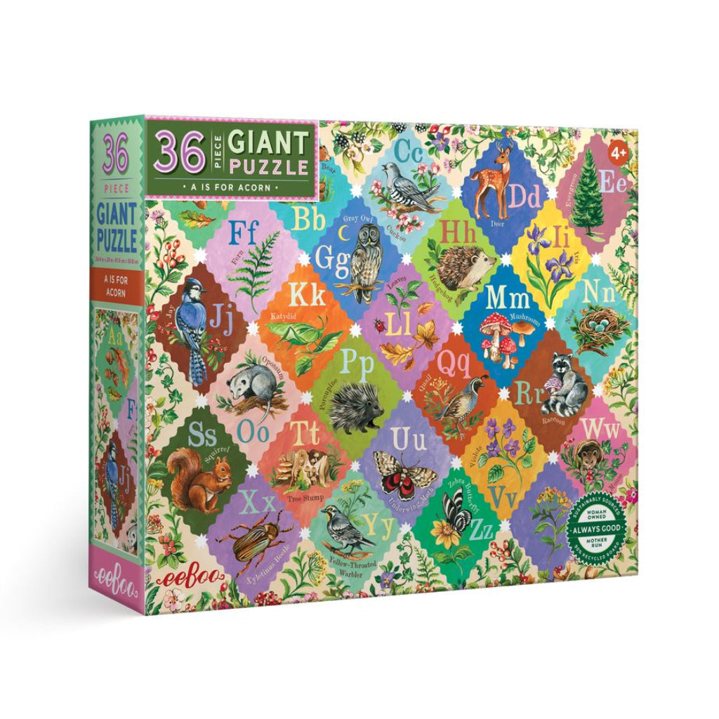 A is for Acorn 36 Piece Giant Alphabet Puzzle – eeBoo