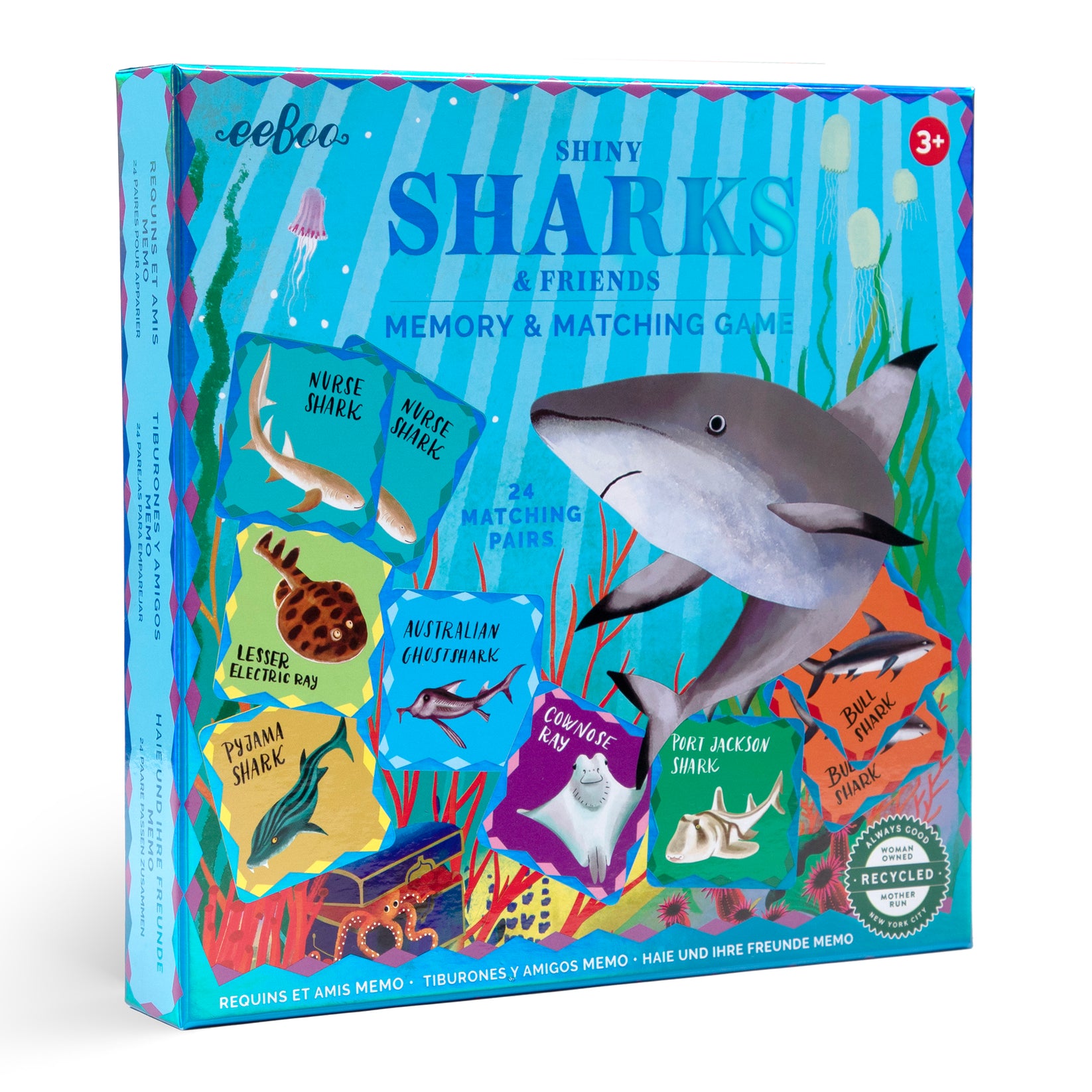 Sharks & Friends Shiny Memory Matching Game | Fun Gift for Kids Ages 3 ...