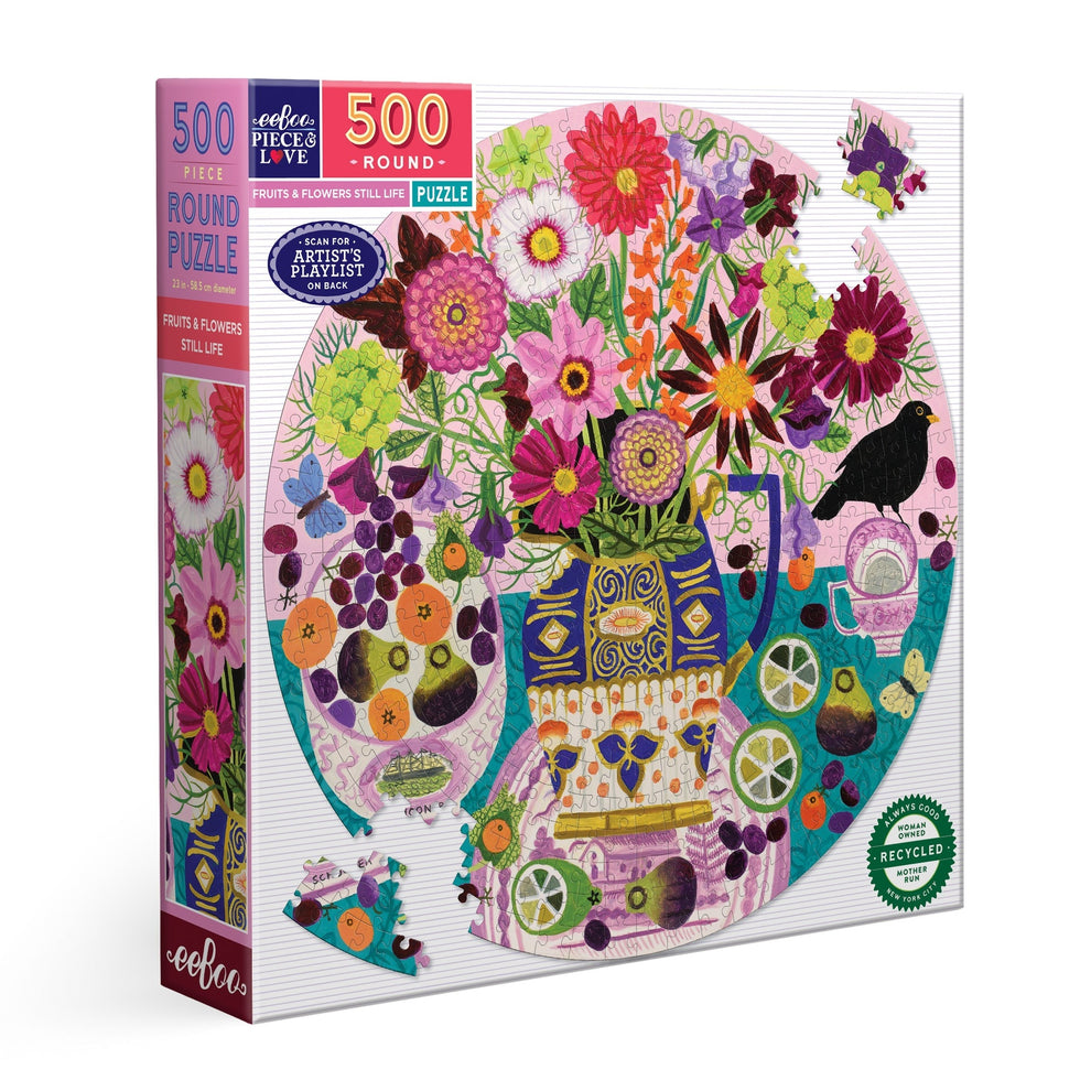 Fruits & Flowers Still Life 500 Piece Jigsaw Puzzle by eeBoo | Unique ...