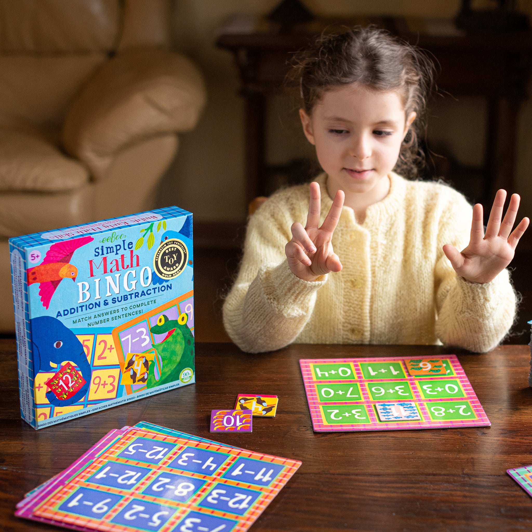 Simple Math Addition and Subtraction Bingo Game eeBoo Back to School