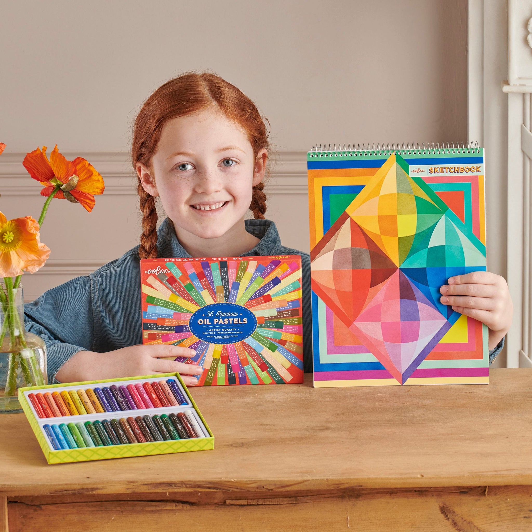Rainbow Pastels & Sketchbook Bundle – eeBoo