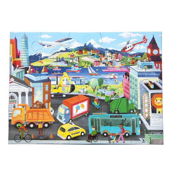 Vehicles 20 Piece Jigsaw Puzzle by eeBoo Fun Unique Gifts for Kids 3+