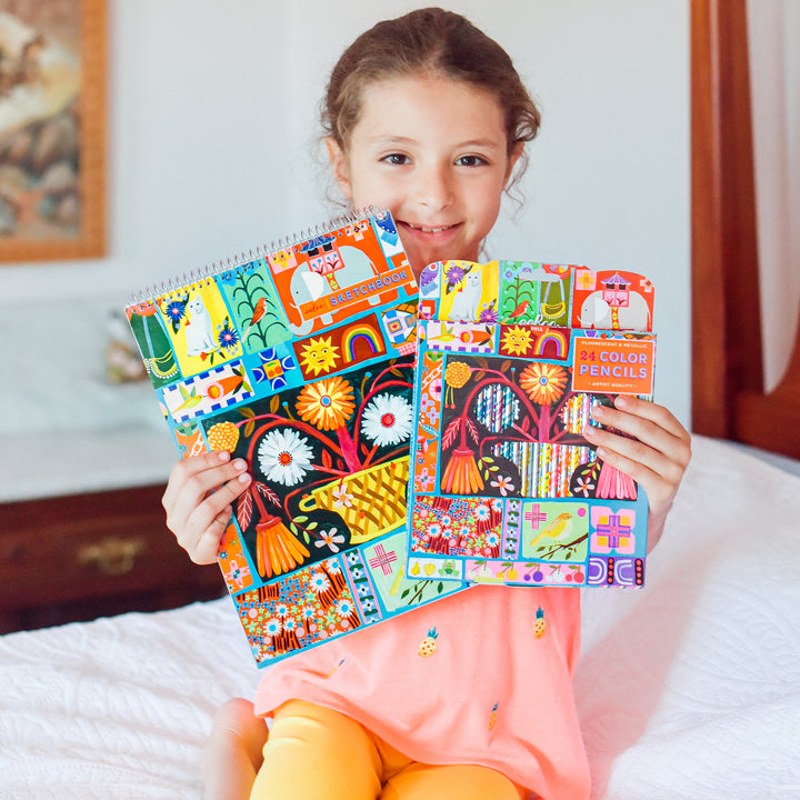 eeBoo Sketchbook and Color Pencil Kits Art Supplies for Kids & Adults